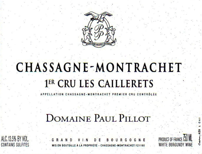 Domaine Paul Pillot Chassagne-Montrachet Les Caillerets Premier Cru ...