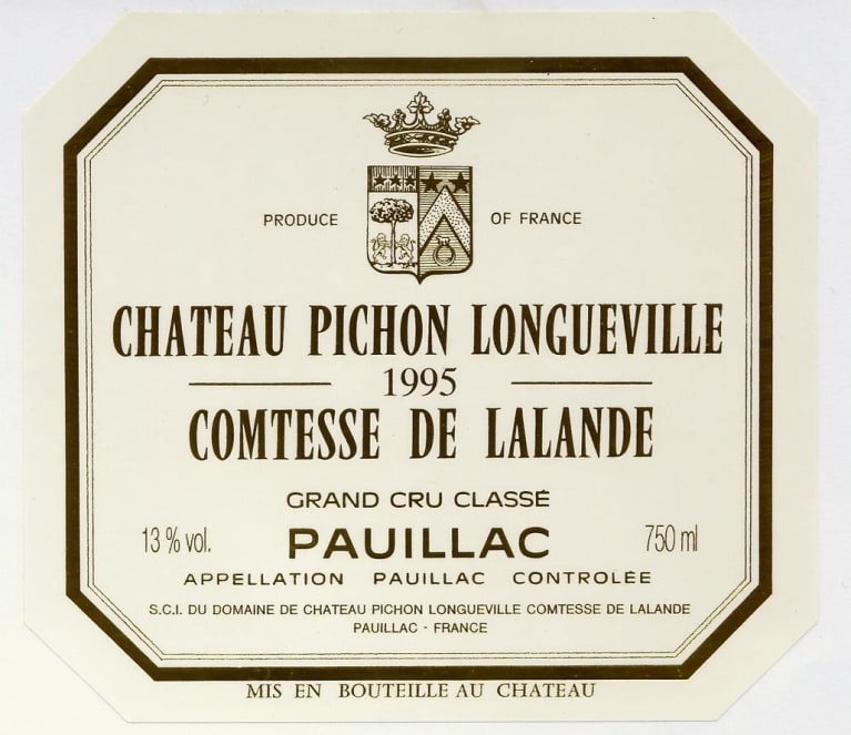 Chateau Pichon-Longueville Baron (wine stained label) 1995 | Wine.com