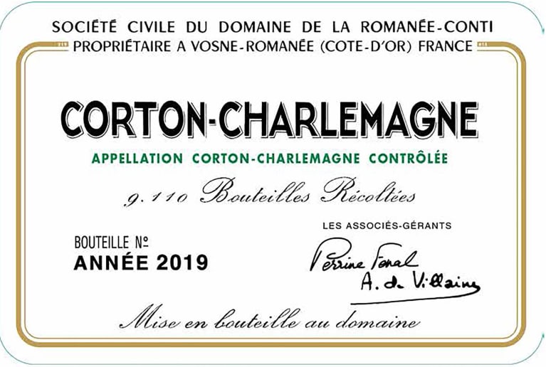 Domaine de la Romanee-Conti Corton-Charlemagne Grand Cru 2019 | Wine.com