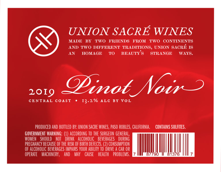 Union Sacre Pinot Noir 2019 | Wine.com