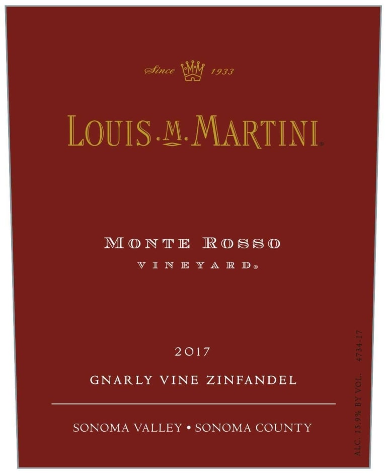 Louis Martini Monte Rosso Gnarly Vine Zinfandel 2017 | Wine.com