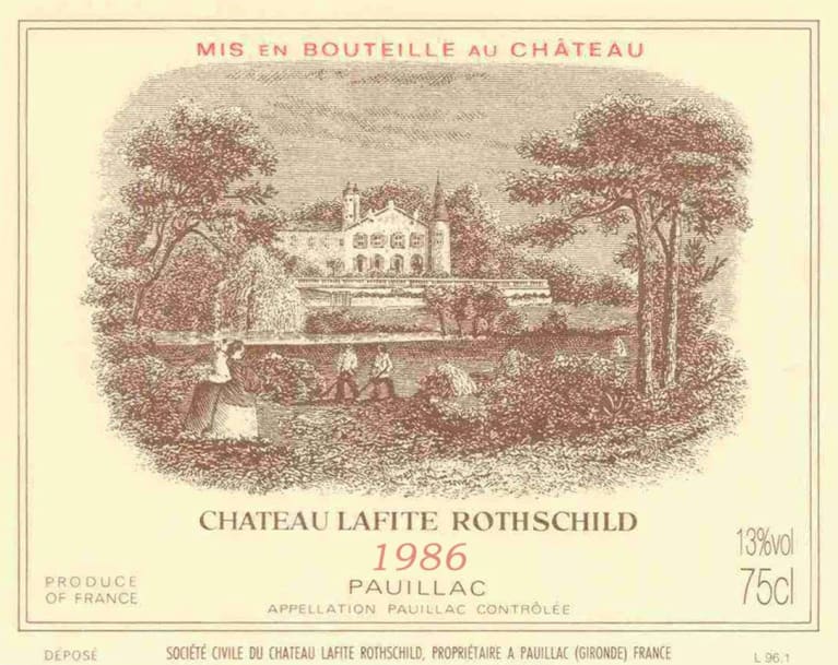 Chateau Lafite Rothschild (scuffed label) 1986 | Wine.com