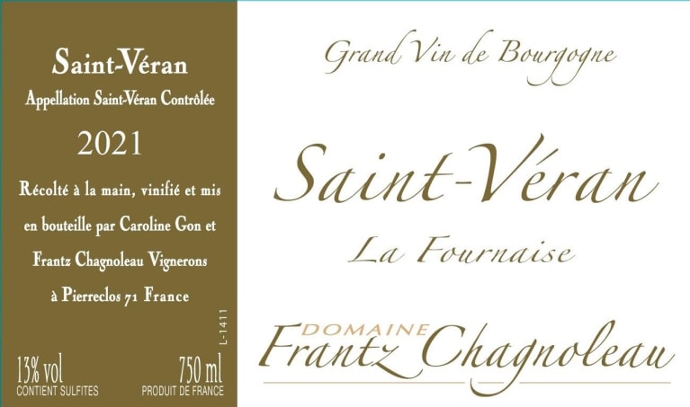 Domaine Frantz Chagnoleau St-Veran Fournaise 2021 | Wine.com