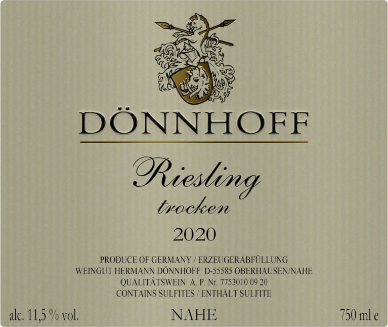 Donnhoff Nahe Estate Riesling Trocken 2020 | Wine.com