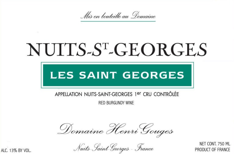 Domaine Henri Gouges Nuits-St-Georges Les Saint Georges Premier Cru ...