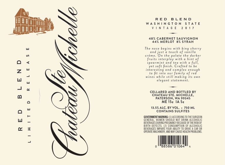 Chateau Ste. Michelle Limited Release Red Blend 2017 | Wine.com