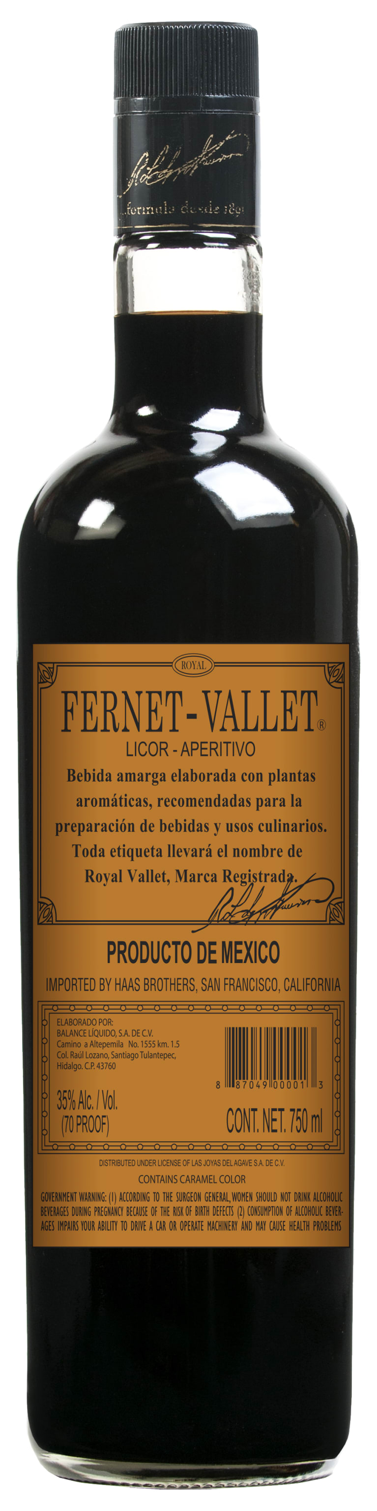 Royal Vallet Fernet-Vallet Liqueur | Wine.com