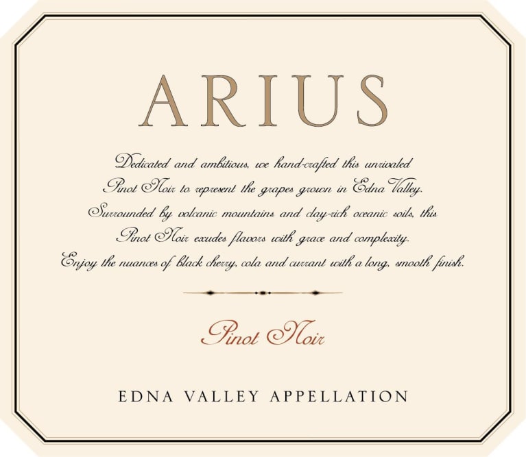 Arius Edna Valley Pinot Noir 2015 | Wine.com