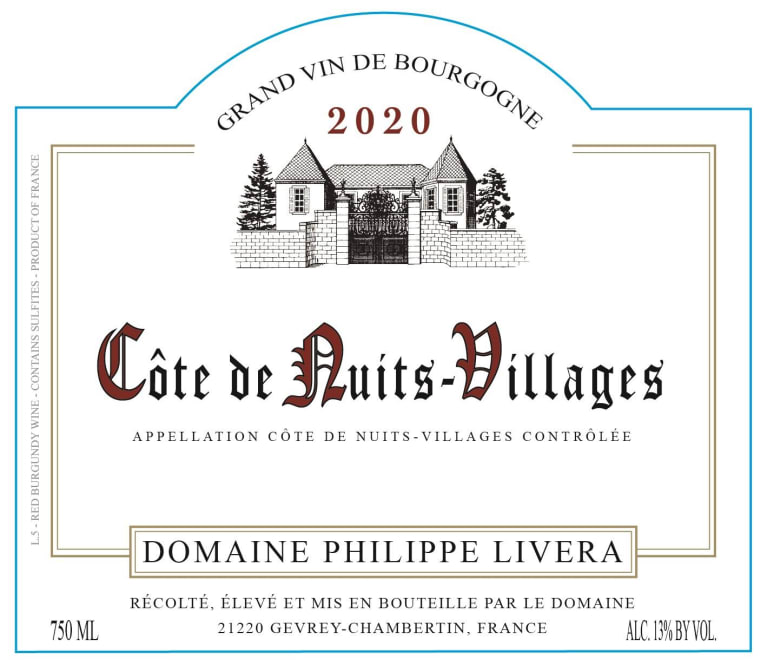 Philippe Livera Cote de Nuits Villages 2020 | Wine.com