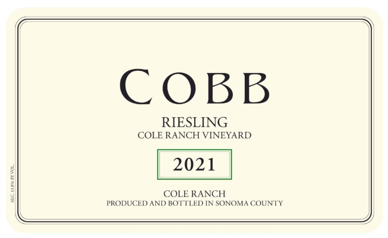 Cobb Wines Cole Ranch Vineyard Riesling 2021 | Wine.com