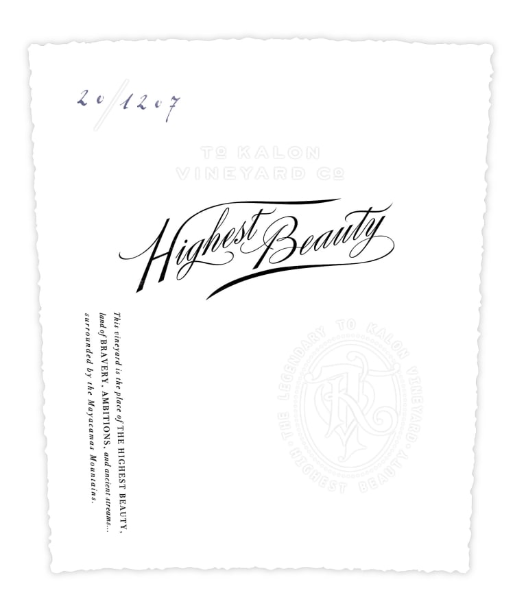 To Kalon Vineyard Co Highest Beauty Cabernet Sauvignon 2018 | Wine.com