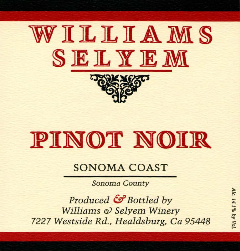 Williams Selyem Sonoma Coast Pinot Noir 2019 | Wine.com Williams Selyem Sonoma Coast Pinot Noir 2019 | Wine.com