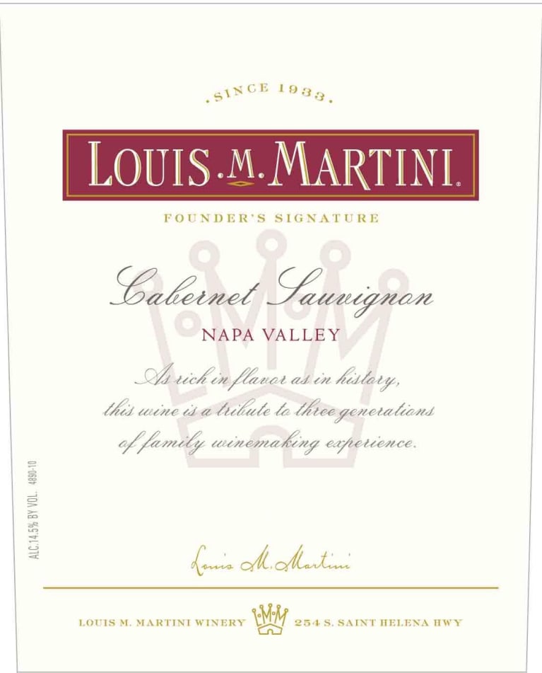 Louis Martini Napa Valley Cabernet Sauvignon (1.5 Liter Magnum) 2012 ...