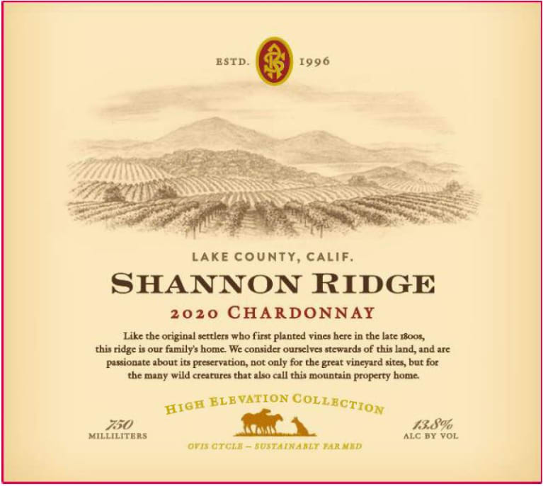 Shannon Ridge High Elevation Chardonnay 2020 | Wine.com