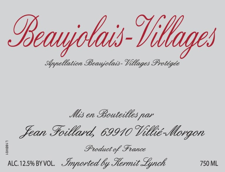Domaine Jean Foillard Beaujolais-Villages 2018 | Wine.com
