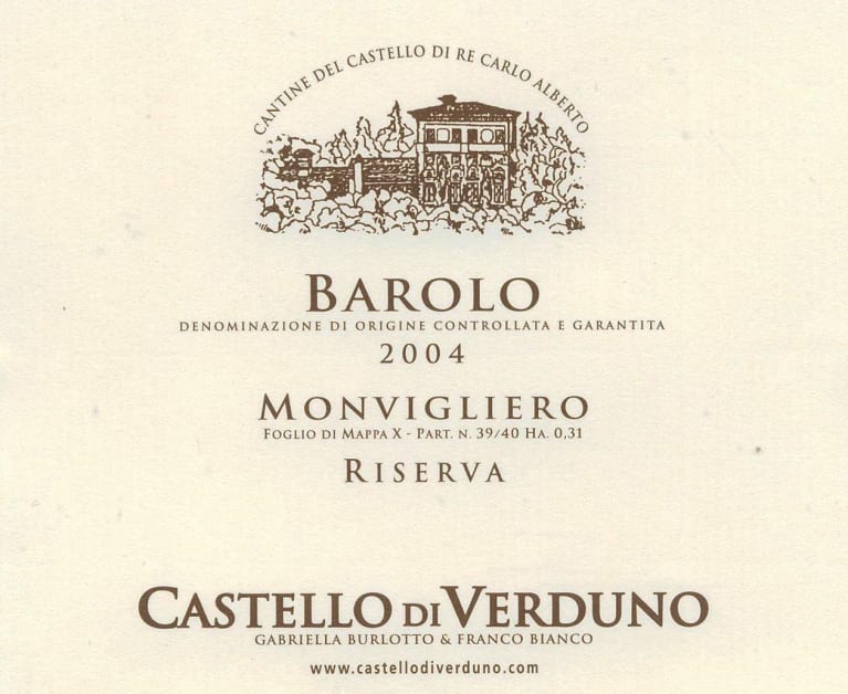 Castello di Verduno Barolo Monvigliero Riserva Vigna 2004 | Wine.com