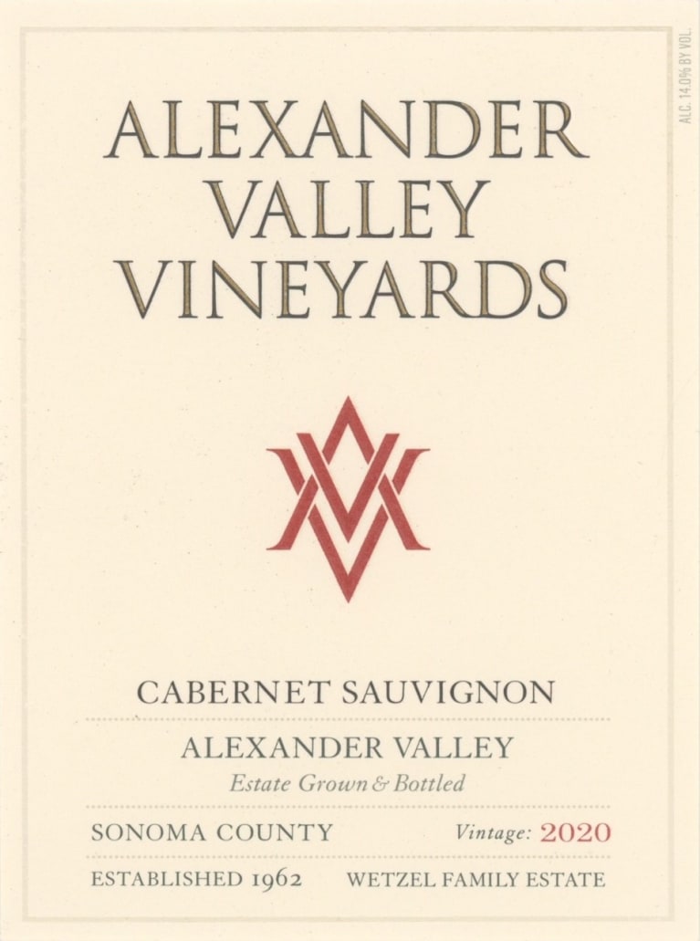 Alexander Valley Vineyards Cabernet Sauvignon 2020 | Wine.com