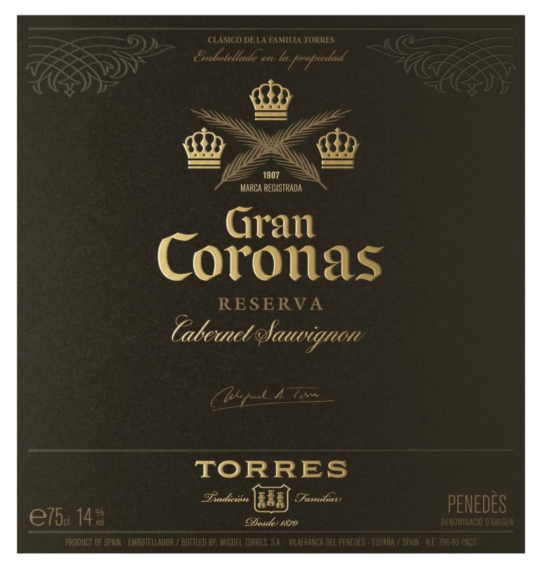 Familia Torres Gran Coronas Reserva Cabernet Sauvignon 2019 | Wine.com
