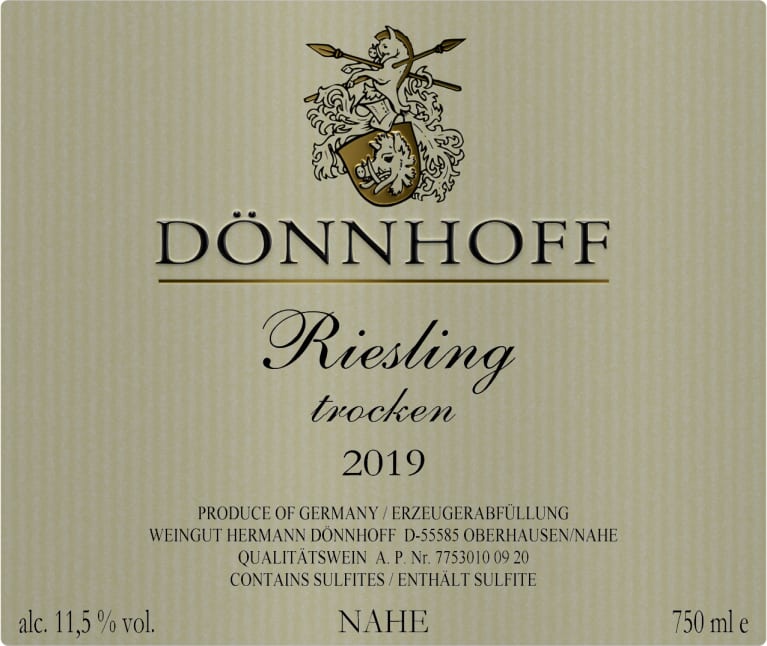 Donnhoff Nahe Estate Riesling Trocken 2019 | Wine.com
