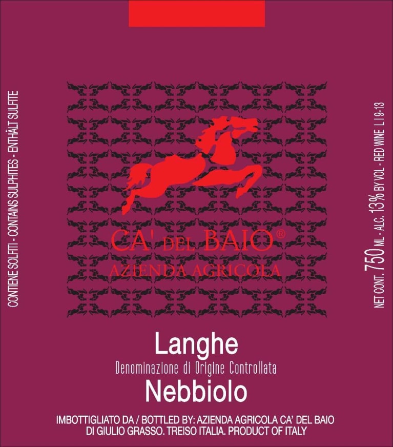 Ca' del Baio Langhe Nebbiolo 2016 | Wine.com