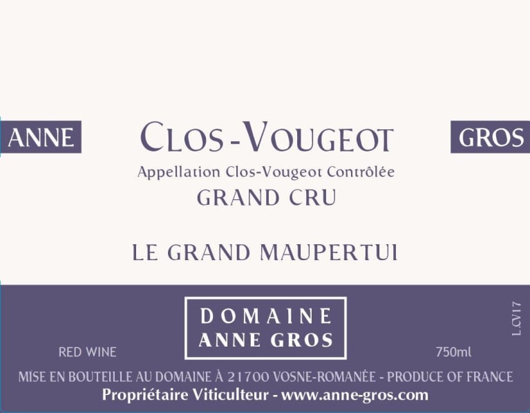 Domaine Anne Gros Clos Vougeot Grand Cru Le Grand Maupertui 2019 | Wine.com