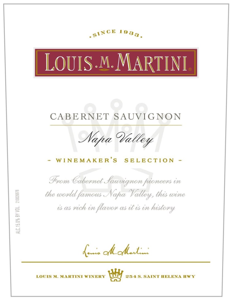 Louis Martini Napa Valley Cabernet Sauvignon 2019 | Wine.com