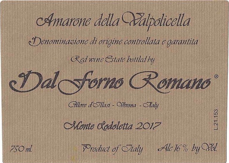 Dal Forno Romano Monte Lodoletta Amarone della Valpolicella 2017 | Wine.com