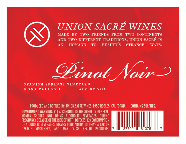 Union Sacre Pinot Noir 2022 | Wine.com
