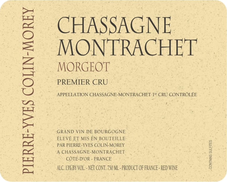 Pierre-Yves Colin-Morey Chassagne-Montrachet Morgeot Premier Cru 2020 ...