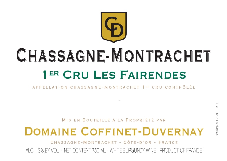 Domaine Coffinet-Duvernay Chassagne-Montrachet Les Fairendes Premier ...
