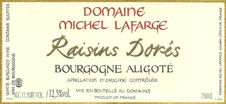 Domaine Michel Lafarge Bourgogne Aligote Raisins Dores 2011 | Wine.com