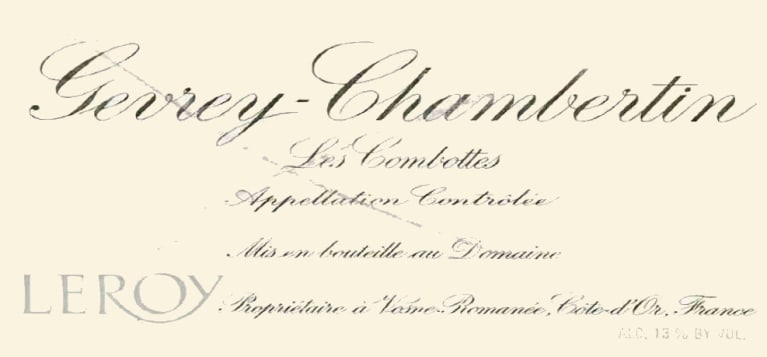 Domaine Leroy Gevrey-Chambertin Les Combottes Premier Cru 2000 | Wine.com