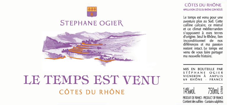 Stephane Ogier Cotes du Rhone Le Temps est Venu 2020 | Wine.com
