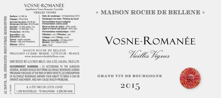 Maison Roche de Bellene Vosne Romanee Vieilles Vignes 2015 | Wine.com